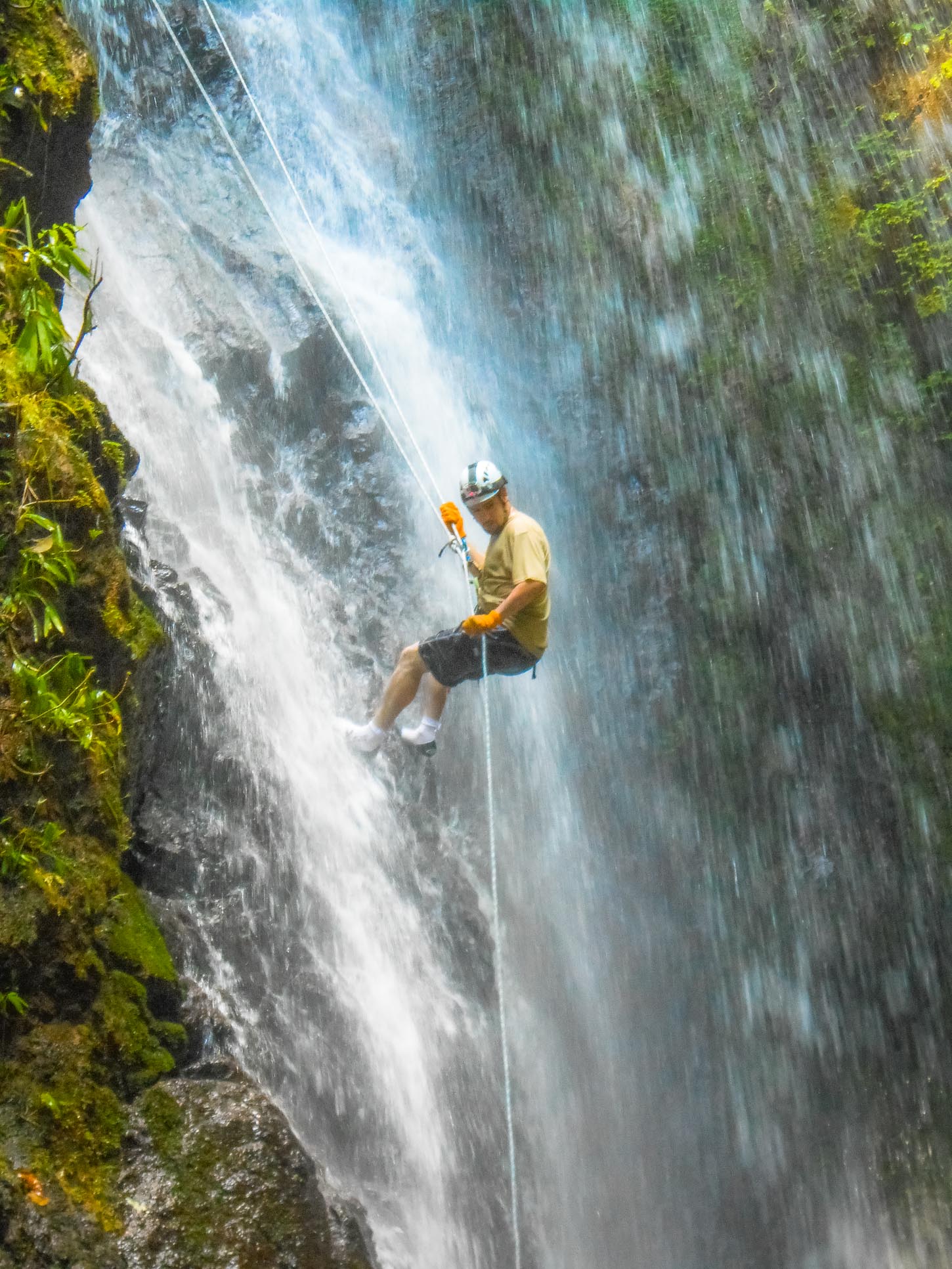 Man Rappelling Down Waterfall Horseback Rapelling Tour Rancho Tropical ...