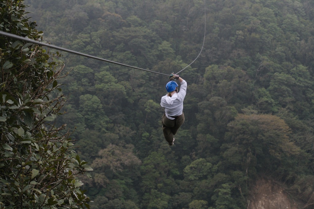 Ziplining on the Extremos Canopy Tour